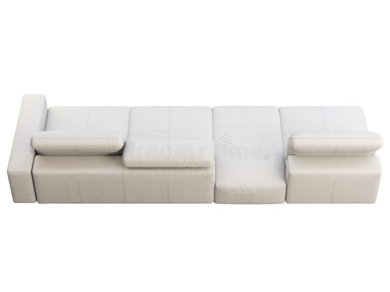 Modern White Leather Modular Sofa with Adjustable Backrest. 3d Render ...