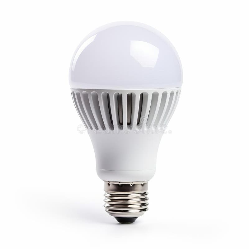 Modern White Led Light Bulb with Sleek Industrial Design Stock ...