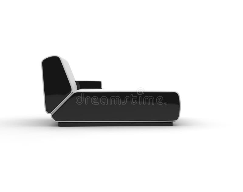 Modern White Lounge with Black Sides - Side View. Stock Illustration ...