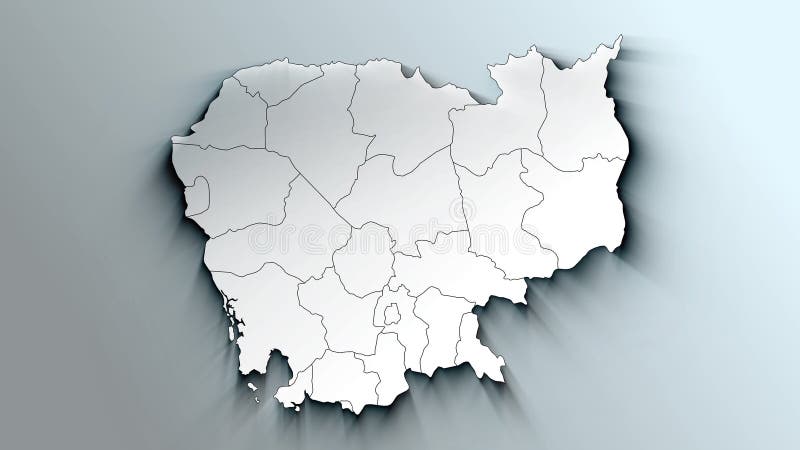 Modern White Map of Cambodia with Provinces Stock Video - Video of ...