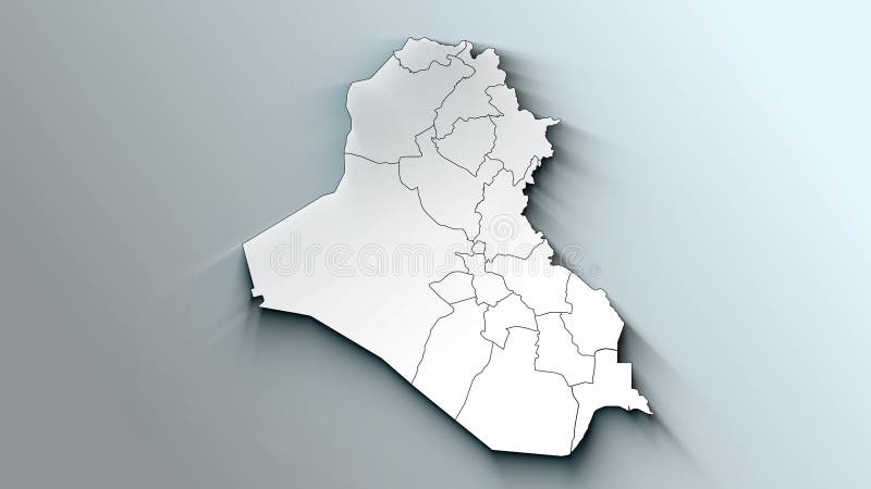 Modern White Map of Iraq with Governorates Stock Video - Video of ...