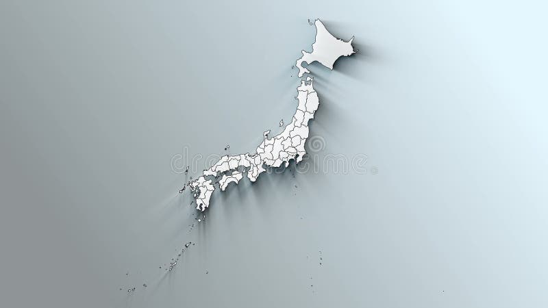Modern White Map of Japan with Prefectures Stock Footage - Video of ...