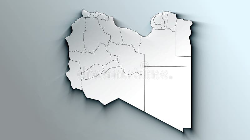 Modern White Map of Libya with Districts Stock Video - Video of ...