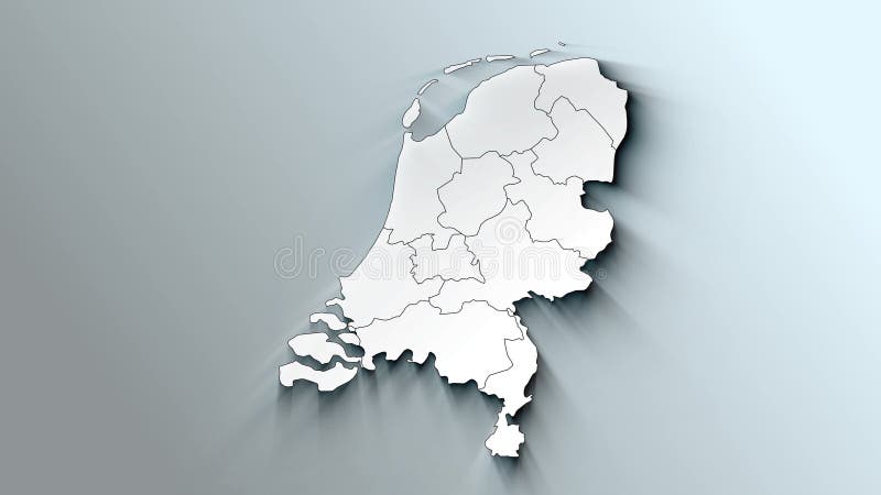 Modern White Map of Netherlands with Provinces Stock Footage - Video of ...