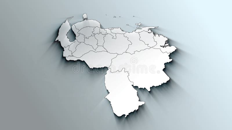 Modern White Map of Venezuela with States Stock Video - Video of ...