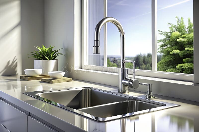 Modern White Metal Kitchen Sink Sleek Design Effortless Functionality ...