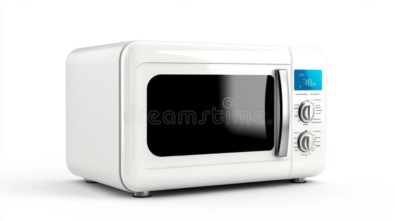 Modern White Microwave with Digital Controls and LED Display Stock ...