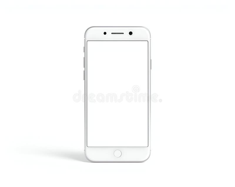 Modern White Mobile Smartphone with Blank Screen Isolated Stock ...