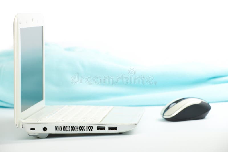 Modern white notebook stock photo. Image of mouse, side - 8176810