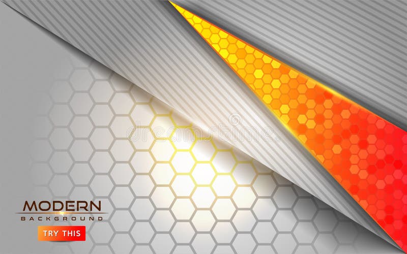 Modern White and Orange Tech Abstract Background with Shinny Lines ...