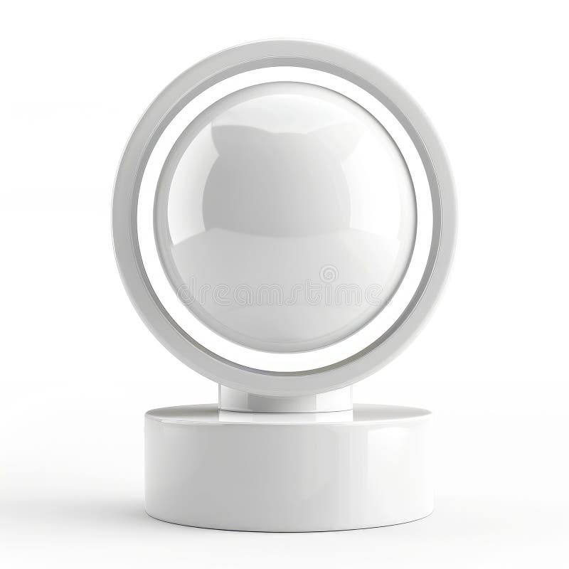 Elegant White Spherical Lamp with Circular Base Stock Illustration ...