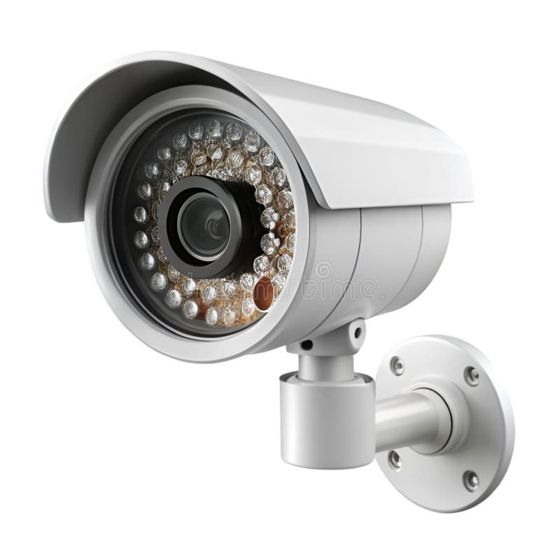 Modern White Outdoor Security Camera Isolated on a Clean White ...
