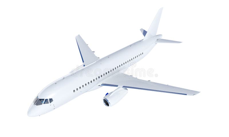 Modern White Passenger Airplane Flying, Isolated on Transparent ...