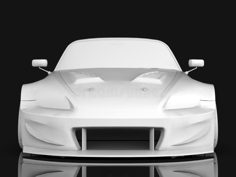 Modern White Plastic Sports Convertible. Open Car with Tuning. 3d ...