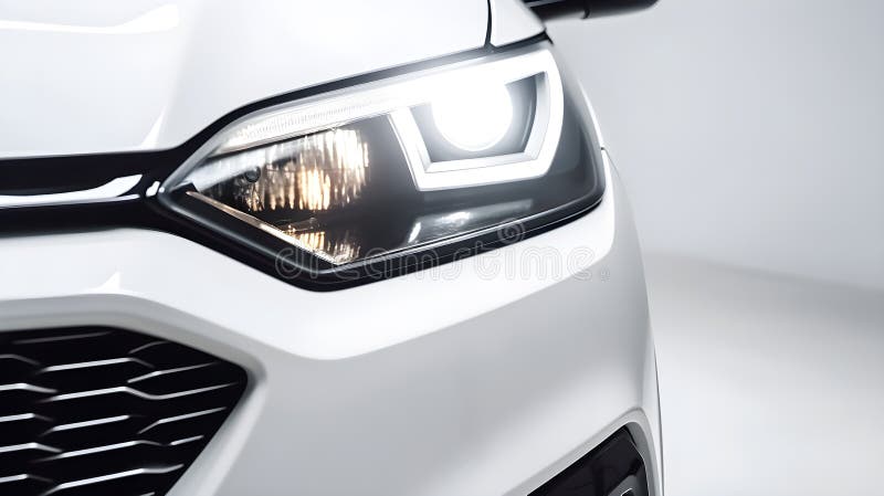 Modern White Premium Car in Studio Light, White Background. Generative ...