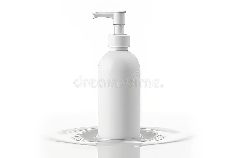 Modern White Pump Bottle Mockup on Rippled Surface a Versatile Design ...