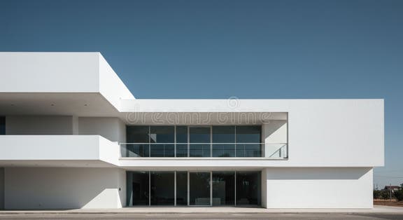 Modern White Rectangular Building with Clean Lines and a Minimalist ...