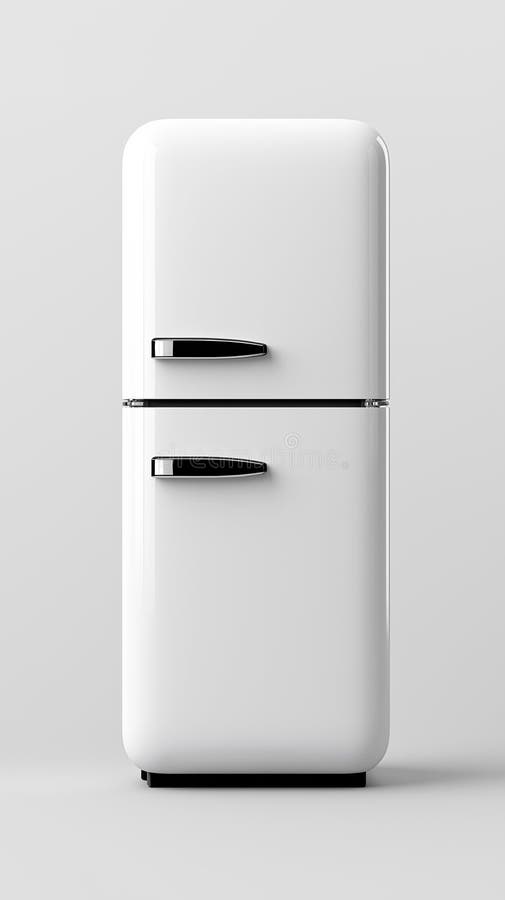 Modern White Refrigerator with Sleek Design and Classic Features Stock ...