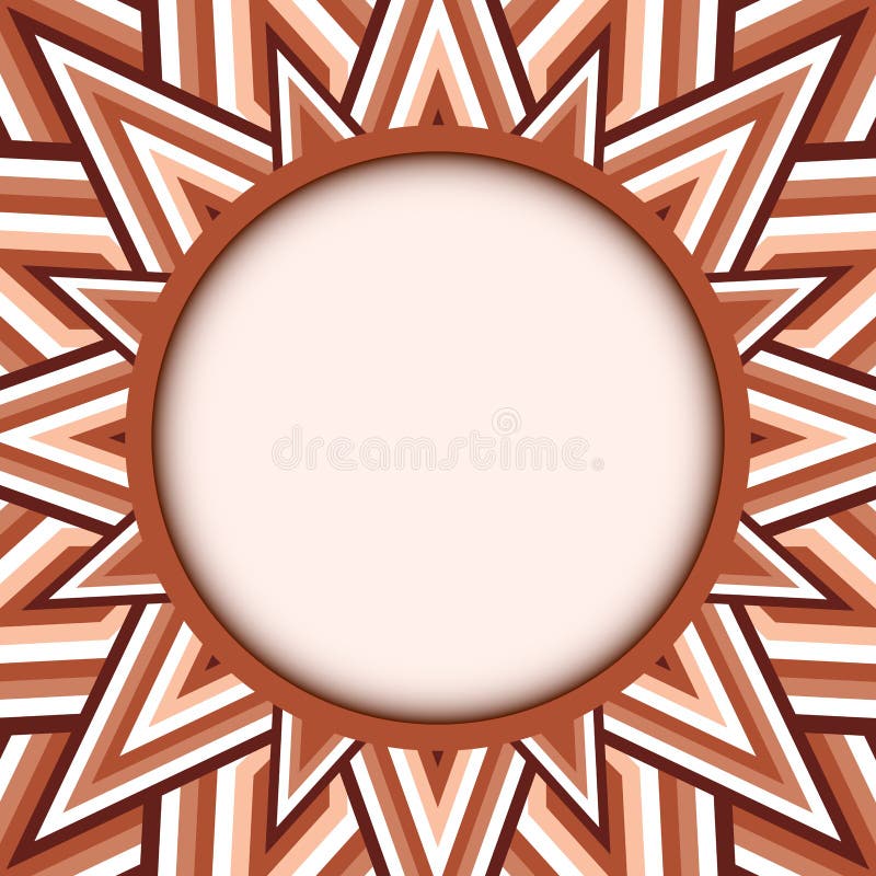 Modern White Round Text or Photo Frame with Brown Border on Decorative ...