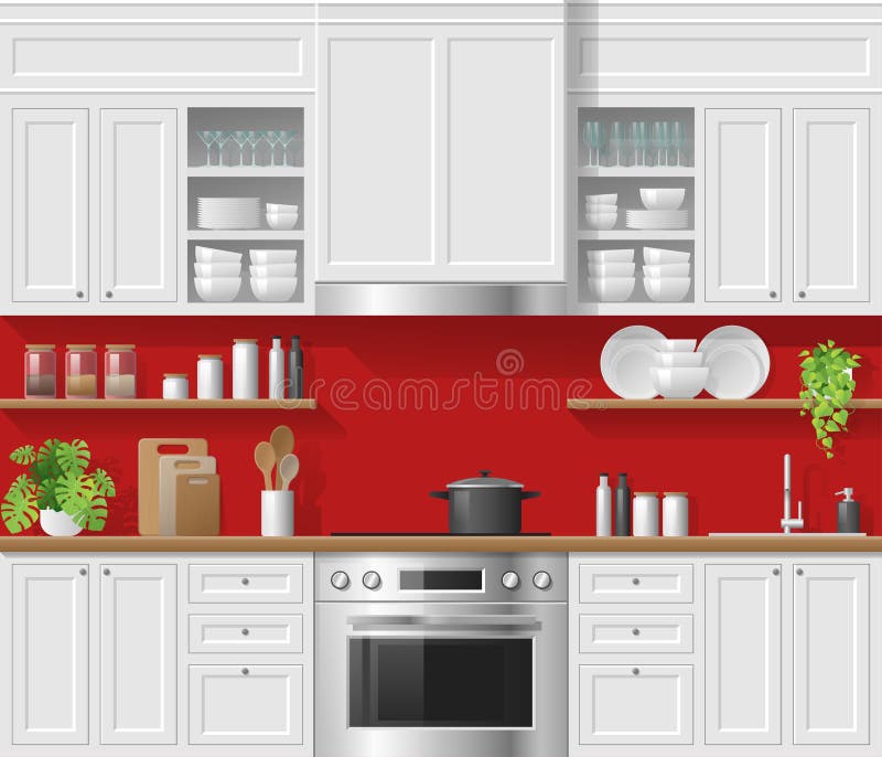 Rustic kitchen stock illustration. Illustration of metal - 57647248