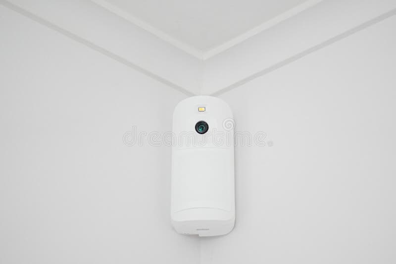 Modern White Security Camera CCTV on the White Ceiling Stock Image ...