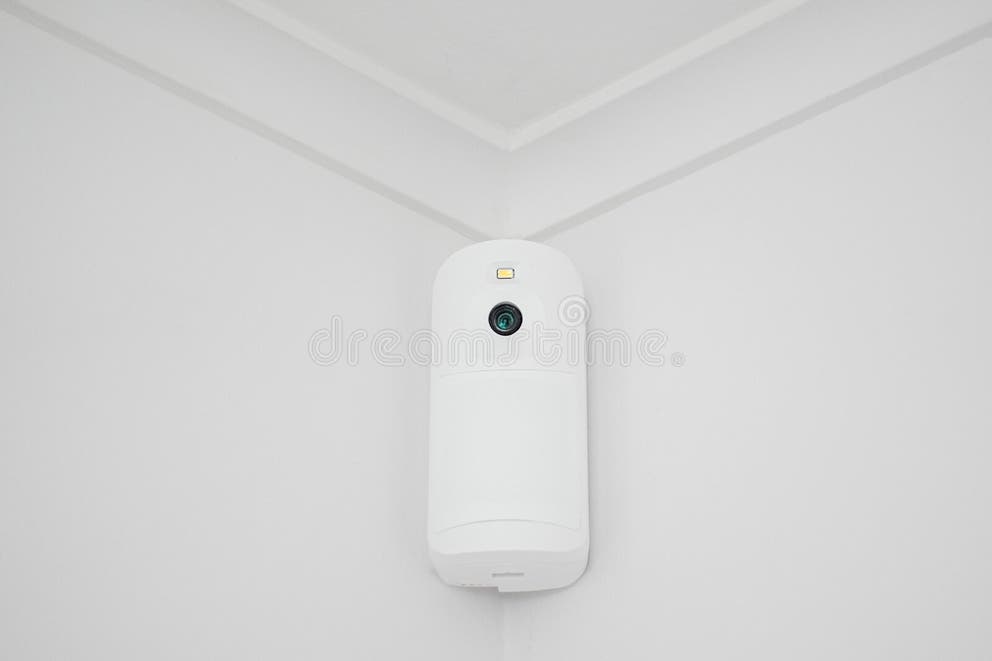 Modern White Security Camera CCTV on the White Ceiling Stock Image ...