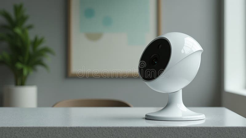 Modern White Security Camera Home Interior Stock Illustration ...