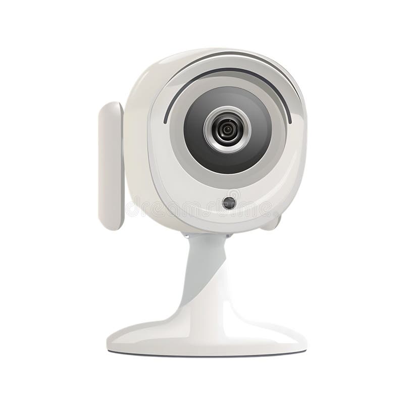 Modern White Security Camera with Sleek Design on a Stable Base Stock ...