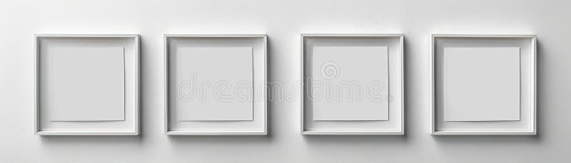 Modern White Shadow Box Frame Set on Wall Stock Image - Image of multi ...
