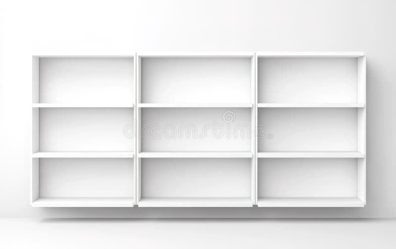 Modern White Shelving Unit with Multiple Compartments Positioned ...