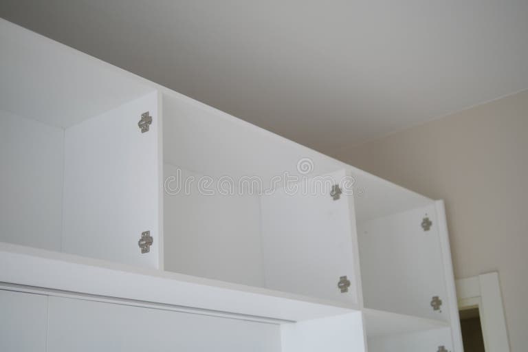 Modern White Shelving Units in a Minimalistic Interior Design Stock ...