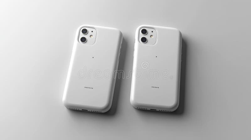 Modern White Smartphones Back View Generative AI Stock Illustration ...