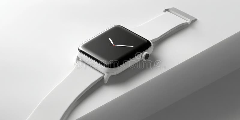 Modern White Smartwatch with a Minimalist Interface Displayed on a ...
