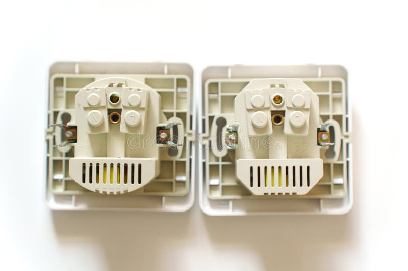 Modern White Socket with USB Input. Reverse Stock Photo - Image of ...