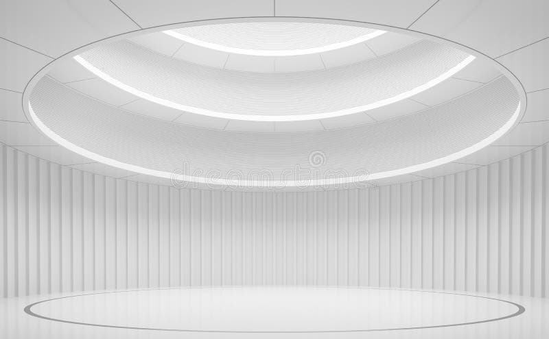 Modern White Space Interior with Circle Shape 3d Render Stock ...