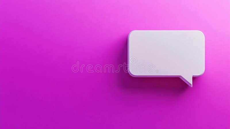 Modern White Speech Bubble Design on Vibrant Purple Gradient Background ...