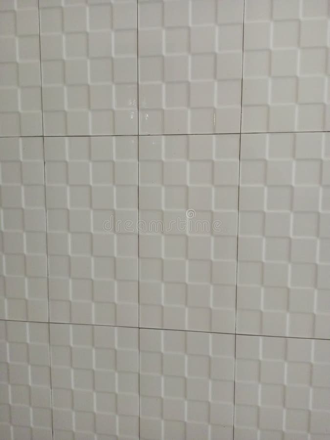 Modern White Square Ceramic Tiles with Embossed Texture Stock Photo ...