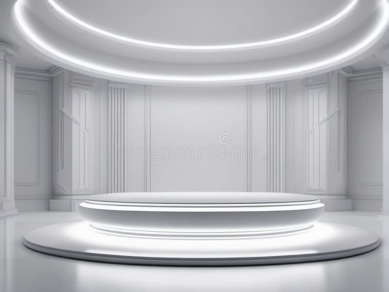 Modern White Stage Background for Product Placement Stock Photo - Image ...