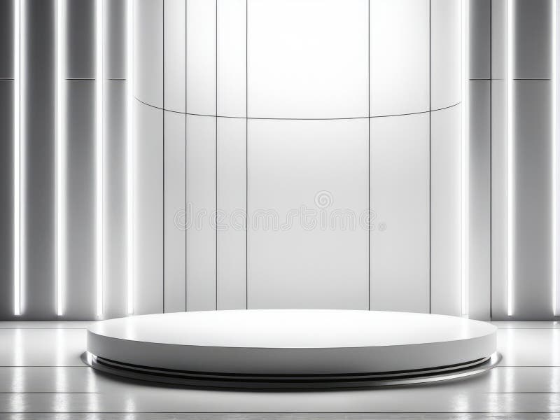 Modern White Stage Background for Product Placement Stock Photo - Image ...