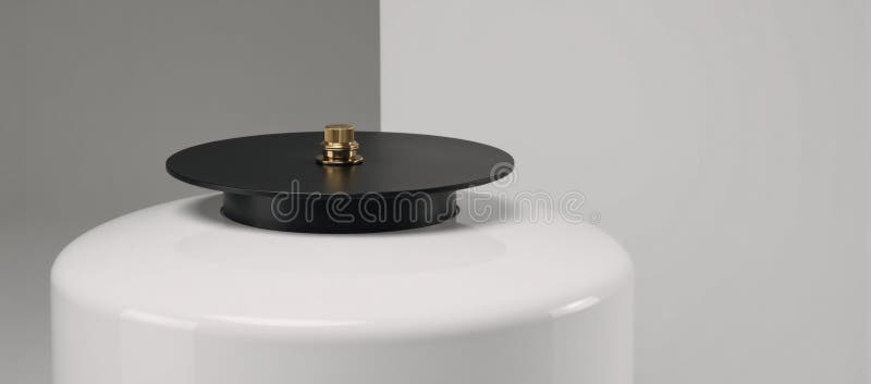 Modern White Storage Tank with Black Lid Brass Valve Minimalist Design ...
