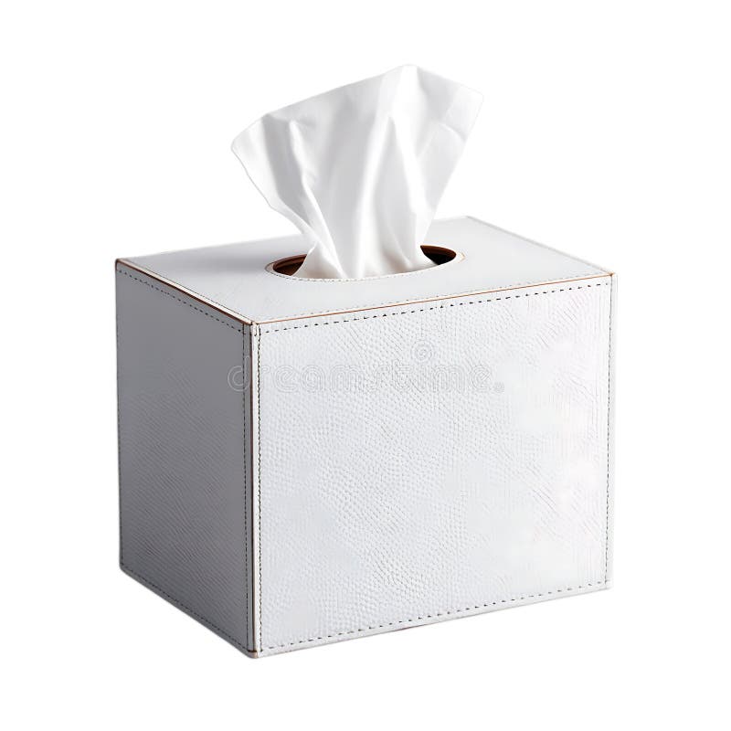 Modern White Textured Tissue Box with Minimalist Design and Transparent ...