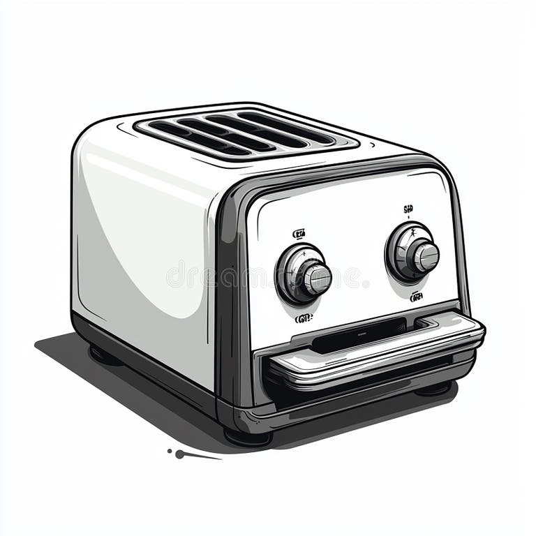 Modern White Toaster with Adjustable Dials and Slice Slots Stock Image ...