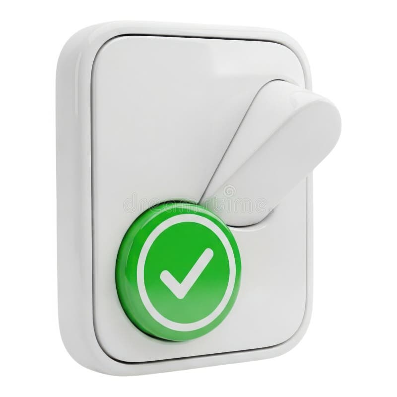 Modern White Toggle Switch with Green Checkmark Indicator Stock ...