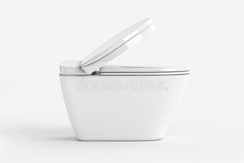 Modern White Toilet Side View Stock Image - Image of cover, simple ...
