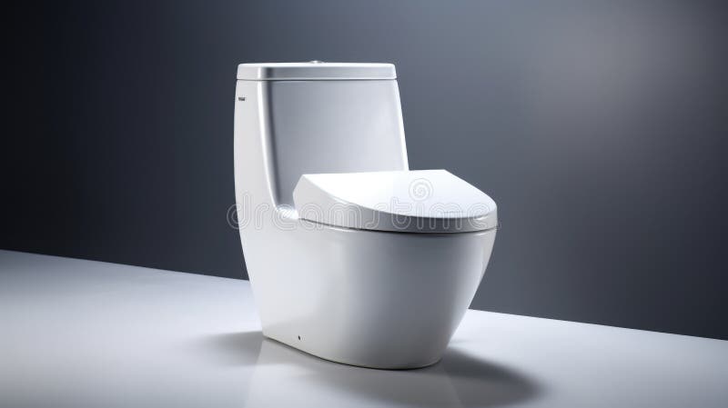 A Modern White Toilet Sitting on a Table, AI Stock Illustration ...