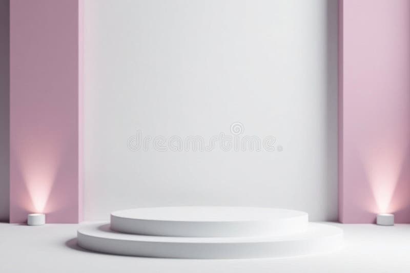 Modern White Triple Pillar Podium Perfect for Awards or Product Launch ...