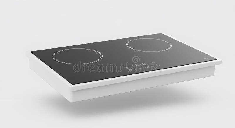 Modern White Two-Burner Induction Cooktop with Sleek Black Glass ...