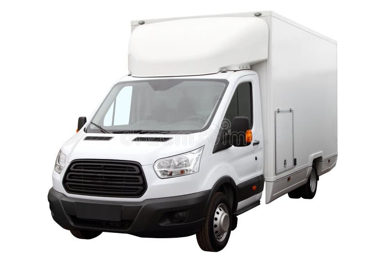 Modern white van. stock image. Image of horizontal, white - 81133165