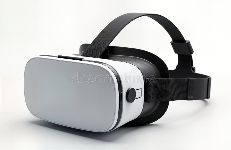 Modern White VR Headset Stands Out Against Plain Background. Sleek ...