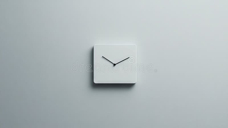 A Modern White Wall Clock Showing the Time on a White Surface Stock ...